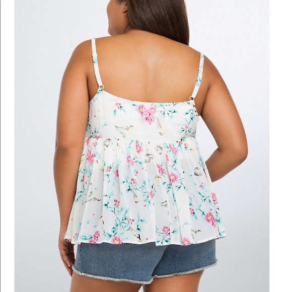 torrid | Tops | Torrid Floral Bird Chiffon Babydoll Cami Tank Top ...